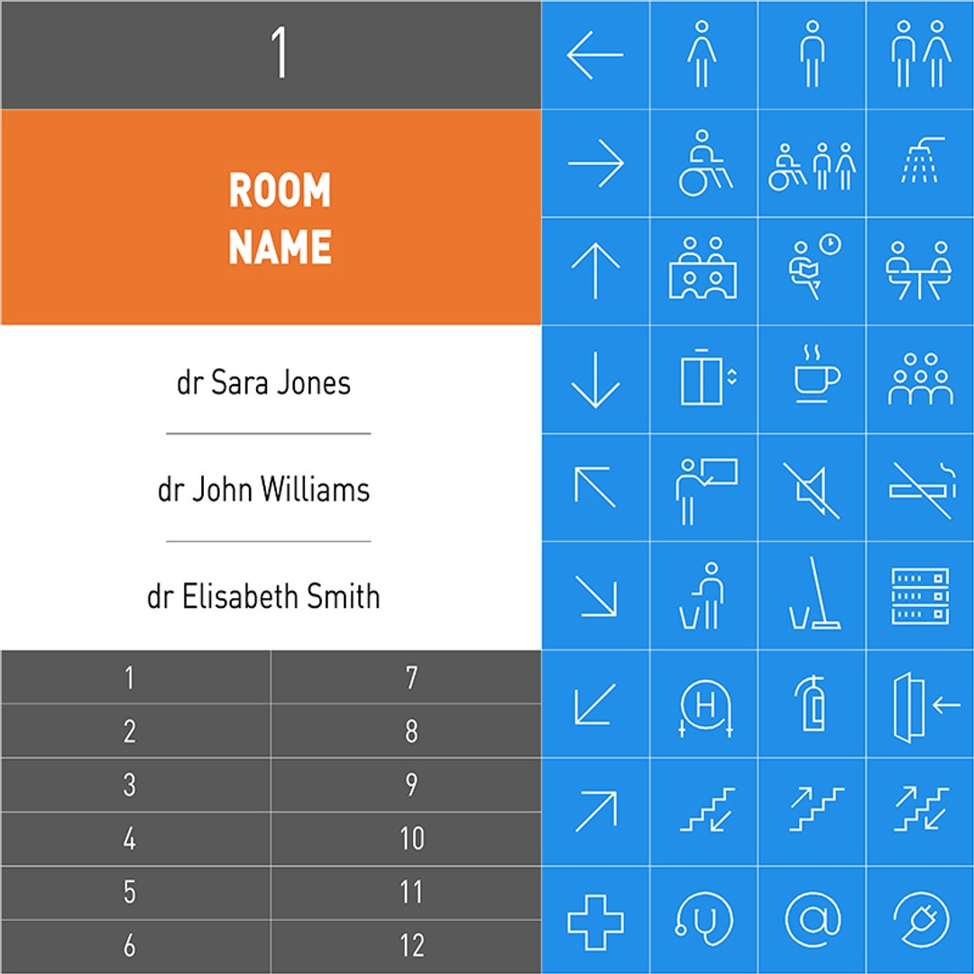 Wayfinding System Door Labels 3D Model - TurboSquid 2167098