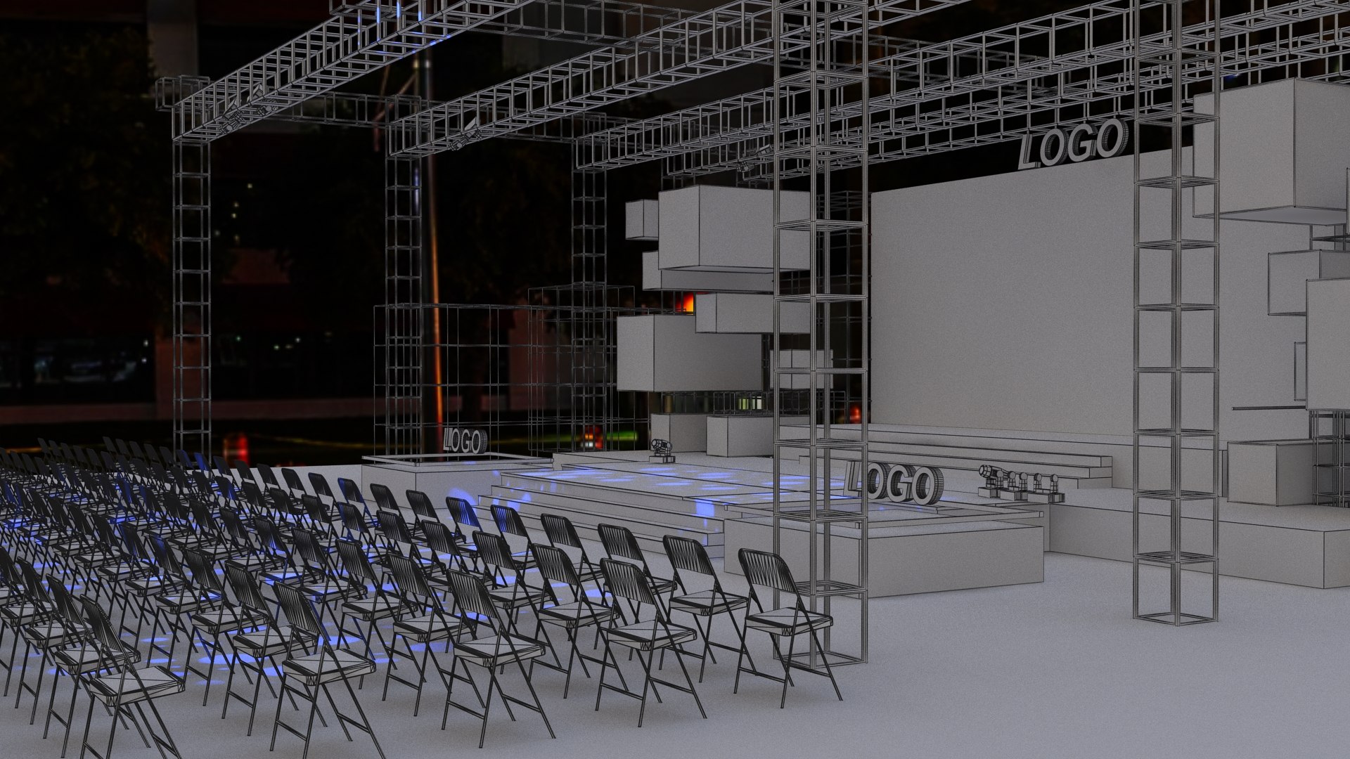 Ballroom Banquet Hall 3D - TurboSquid 1701841