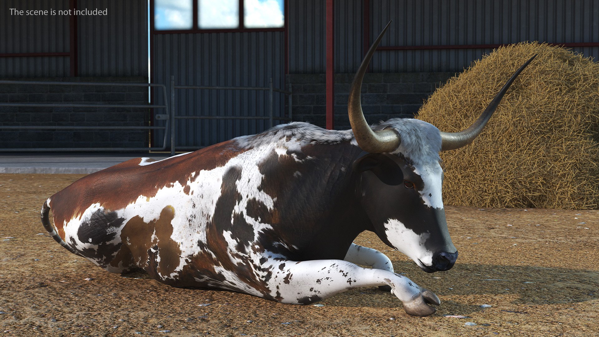 3D Texas Longhorn Mottled Brown Rigged For Cinema 4D Model - TurboSquid ...