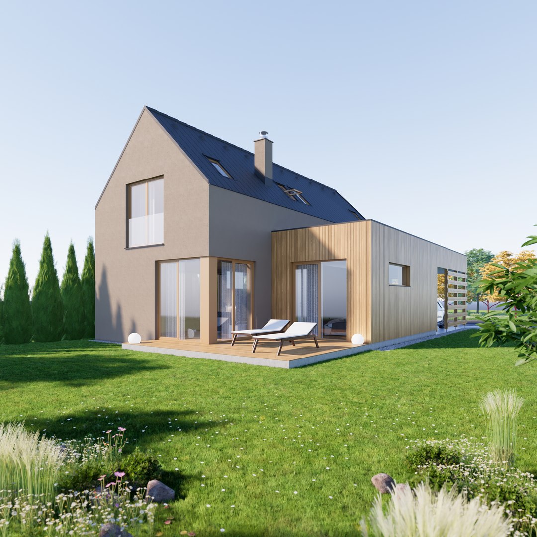 3D House 2 - Created With Fully Parametric Revit Families - TurboSquid ...