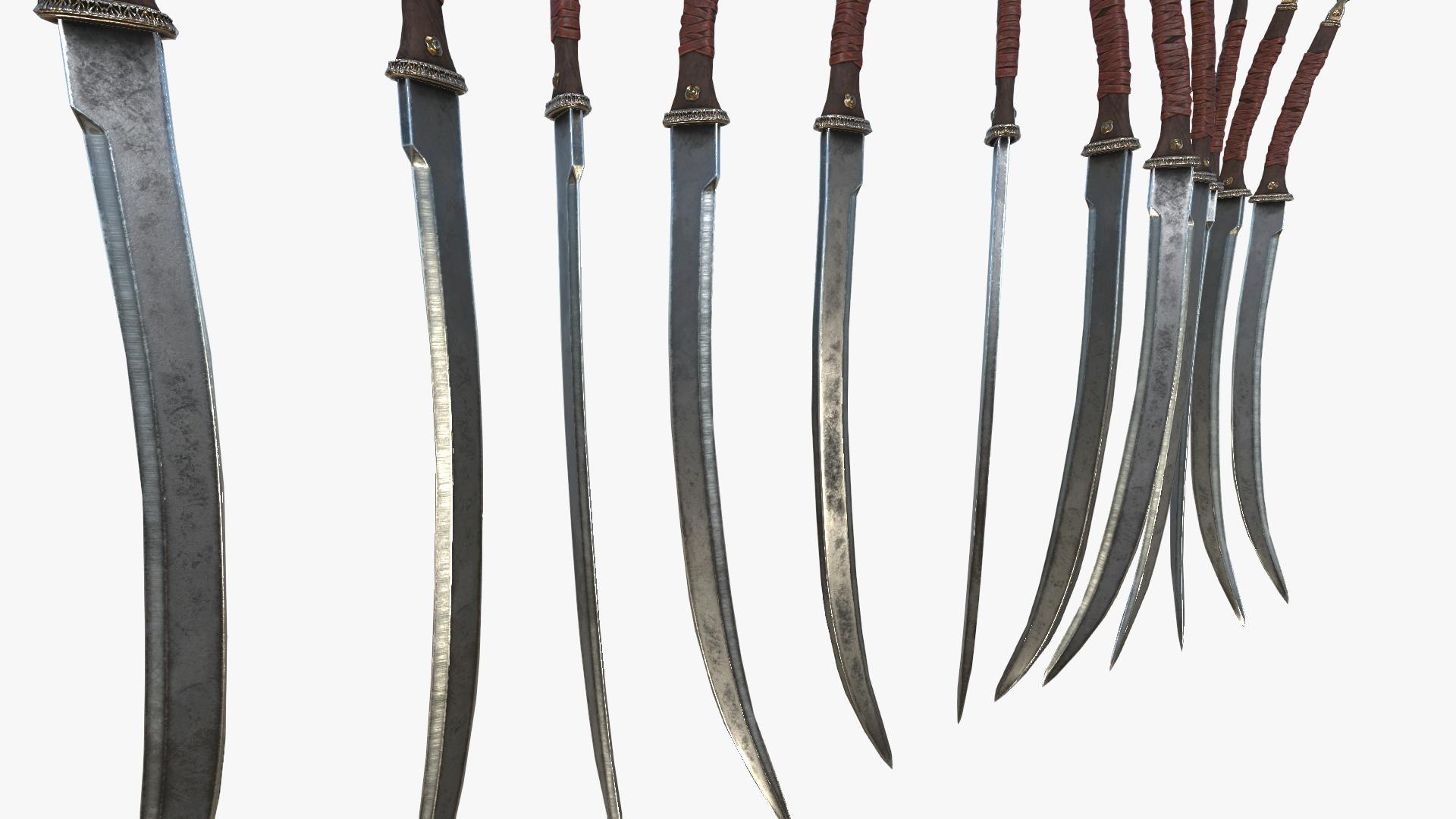 Fantasy Sword RPG Thracian Rhomphaia Dacian Falx Curved Blade Sword Sickle Siege Hook Curved ...