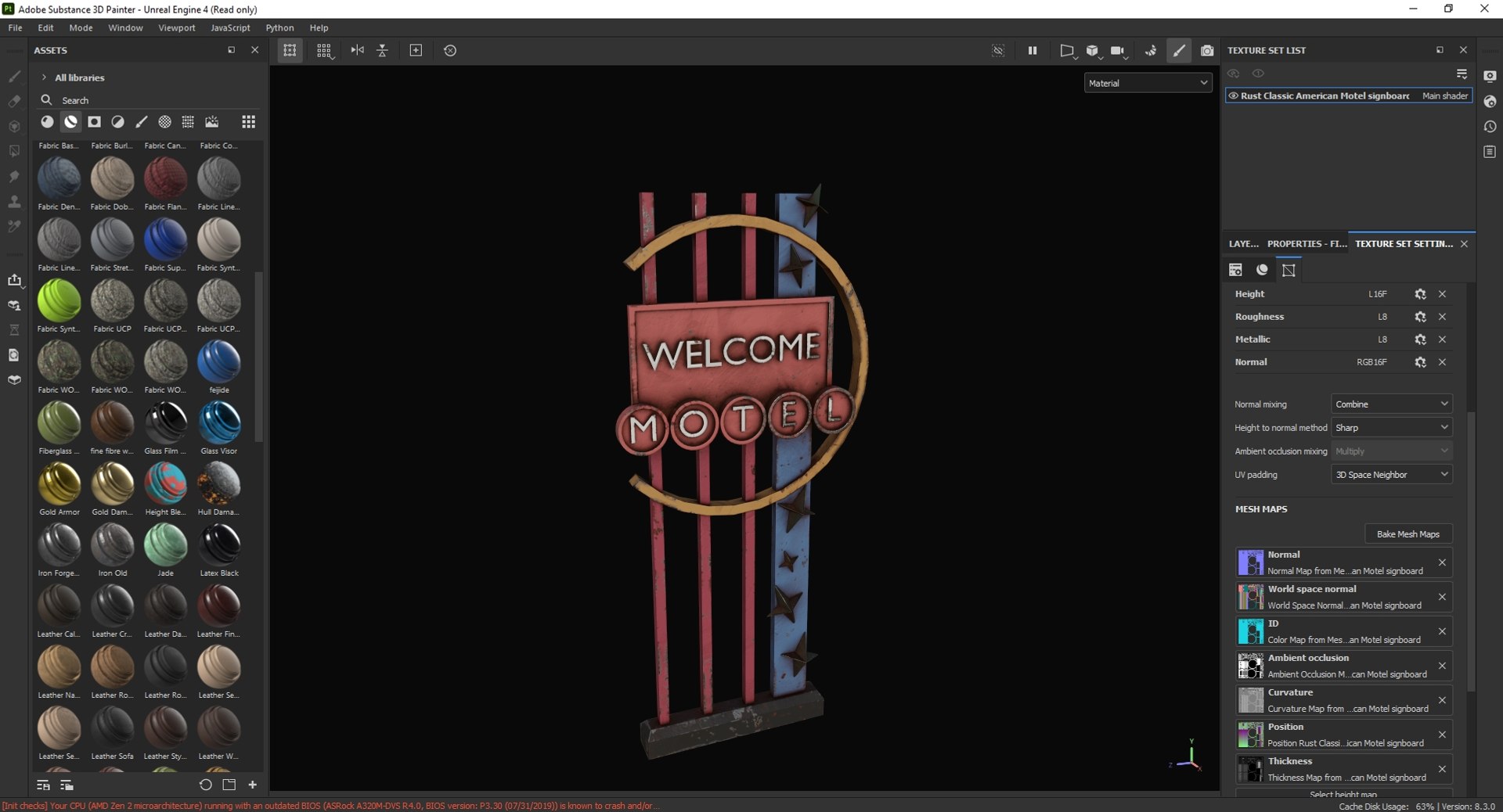 3D Model Rust Classic American Motel Signboard - TurboSquid 2147357