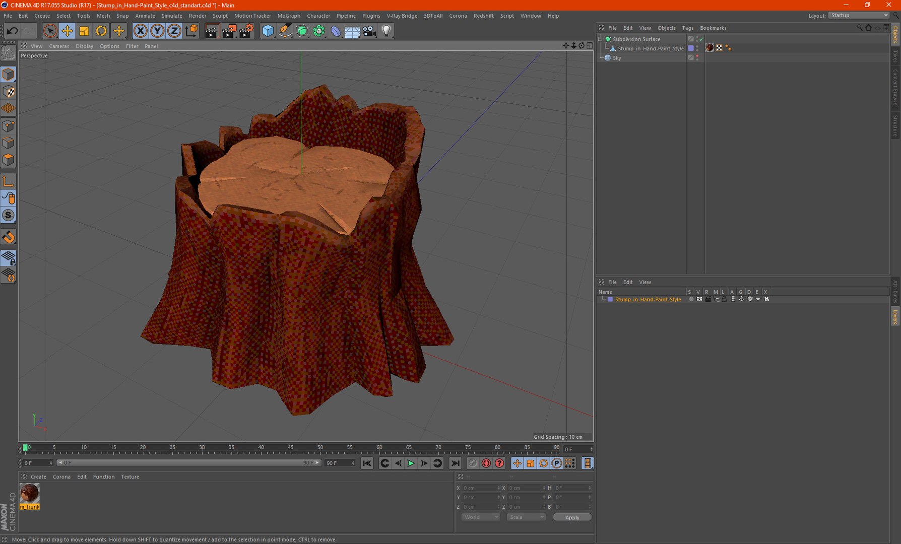 3D Stump in Hand-Paint Style model - TurboSquid 2012421