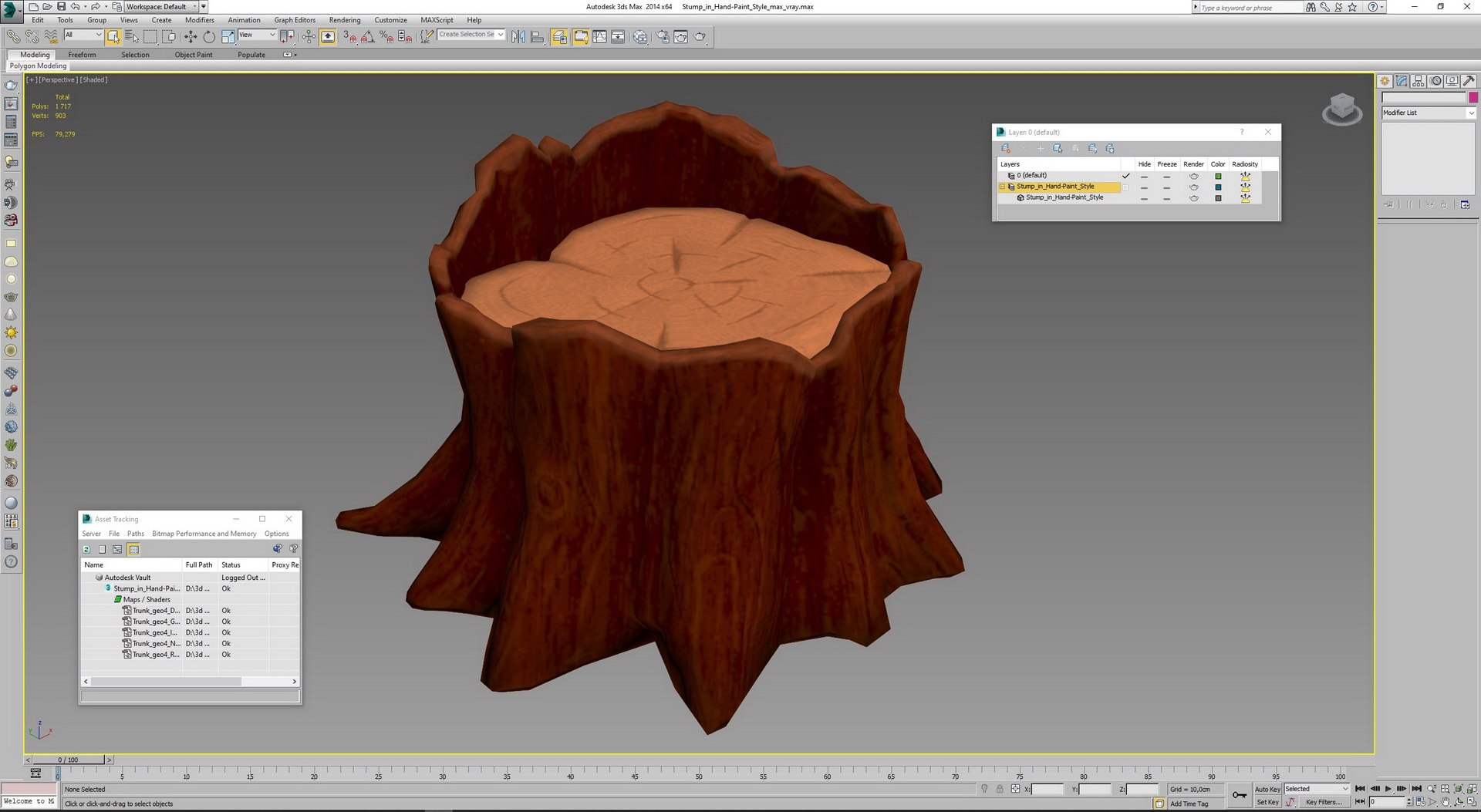 3D Stump in Hand-Paint Style model - TurboSquid 2012421