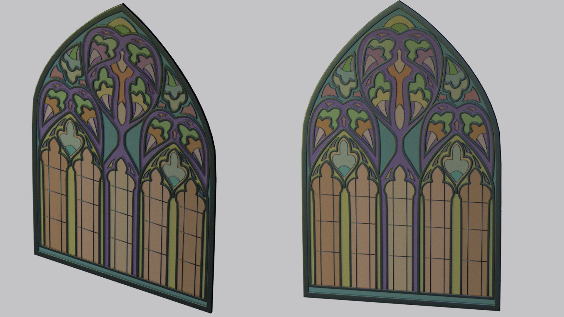 3D gothic stained glass window - TurboSquid 1865232