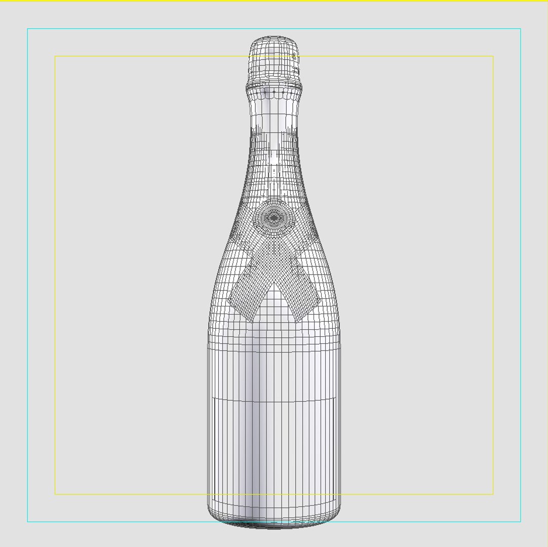 3d Bottle Champagne Moet Chandon Model