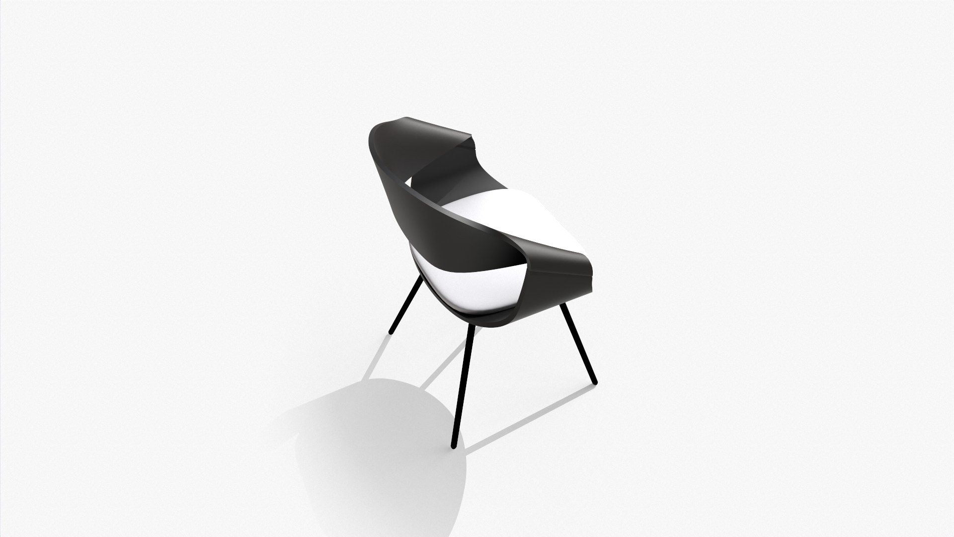 3D Modern Chair - Plastic Black Model - TurboSquid 2230822