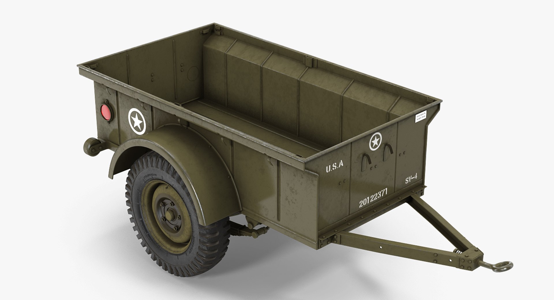 Ww2 Military Jeep Trailer 3d Max