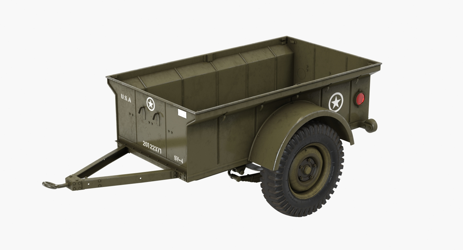 Ww2 Military Jeep Trailer 3d Max