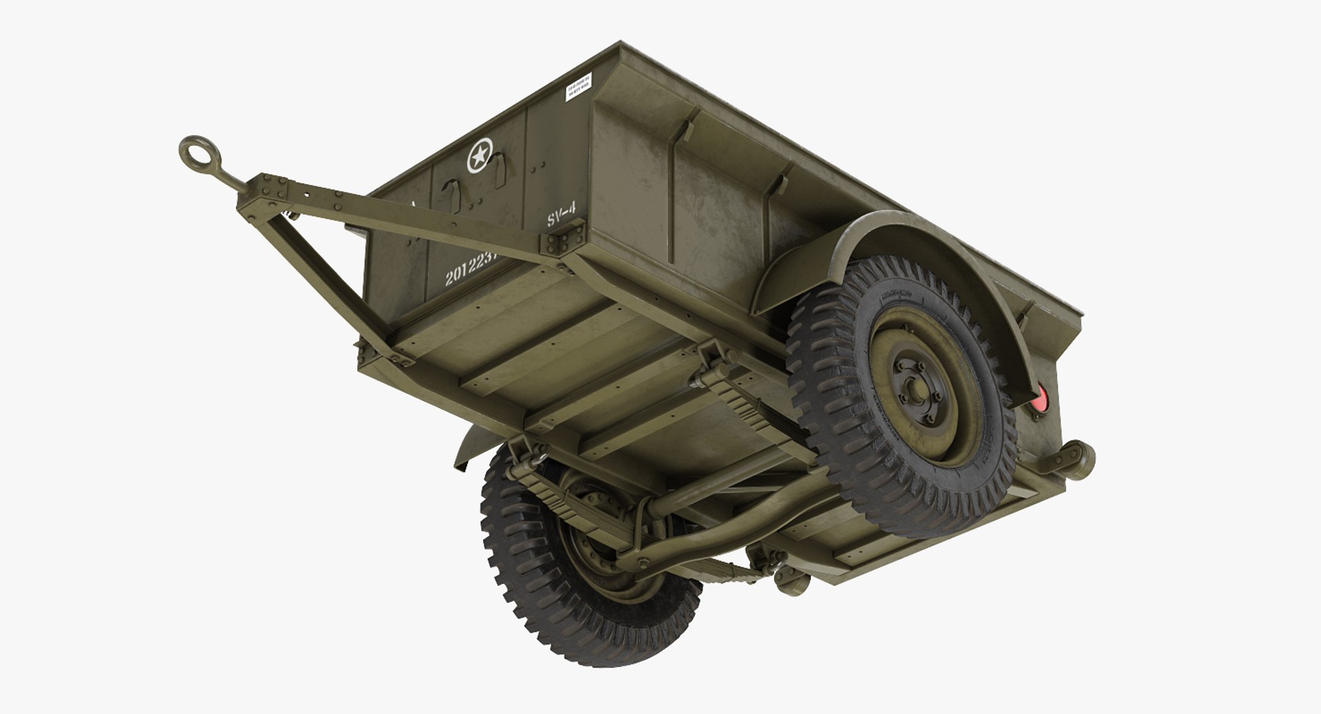 Ww2 Military Jeep Trailer 3d Max