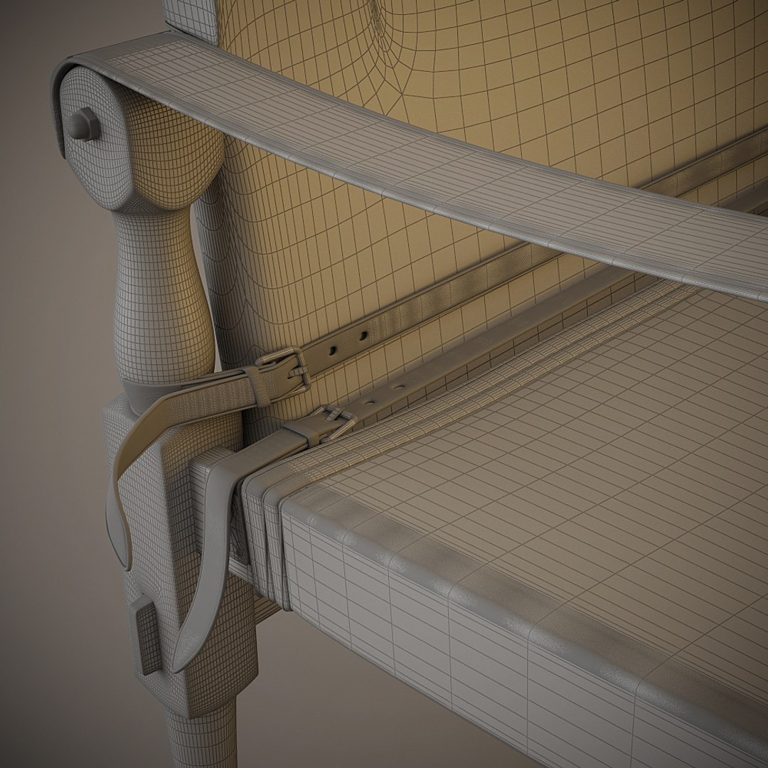 3d Model Of Authentic Campaign Chair