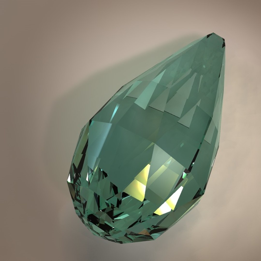 3d Model Of Briolette Gemstone