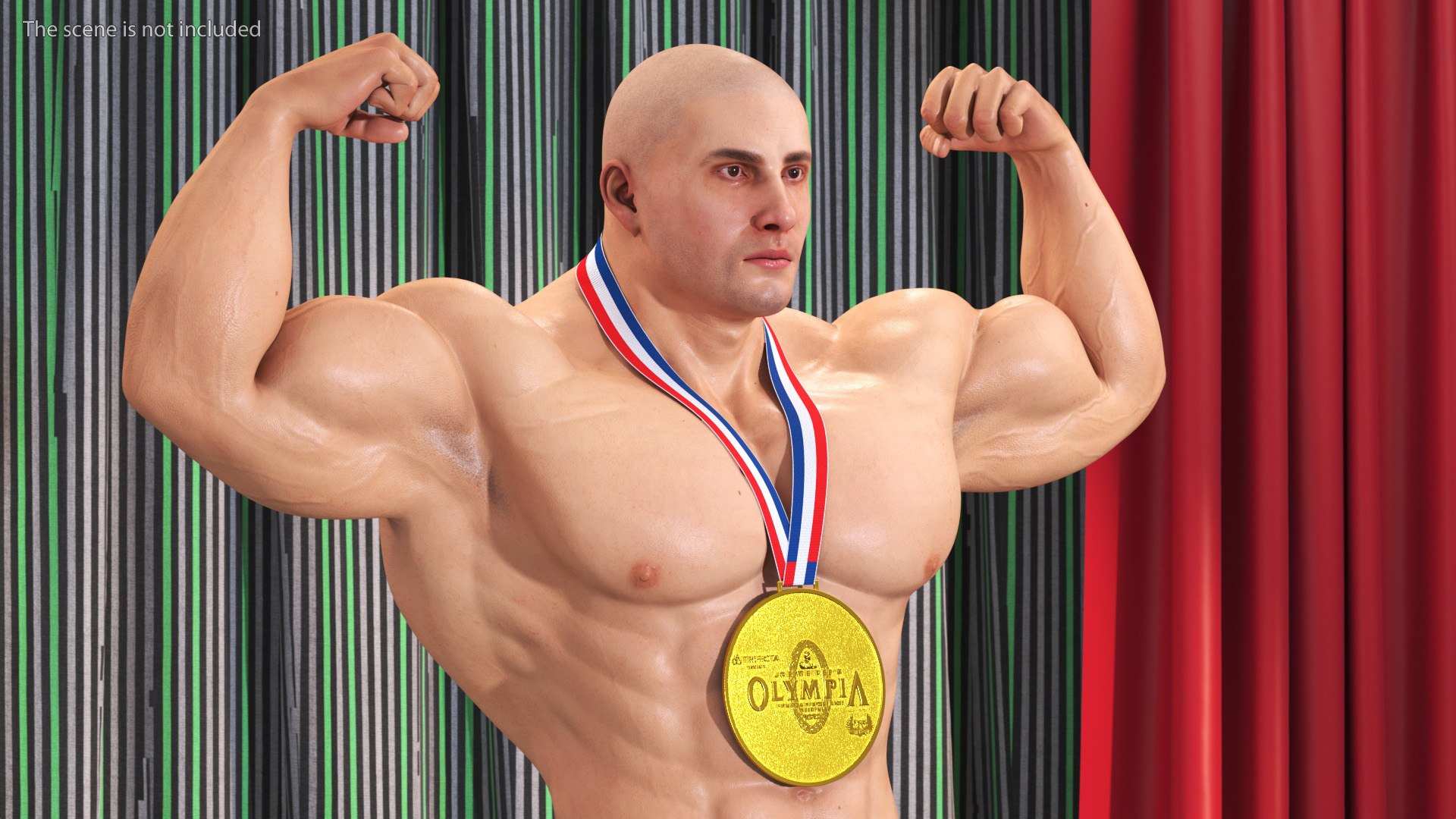 Muscular Bodybuilder Athlete Man Rigged for Cinema 4D 3D model ...