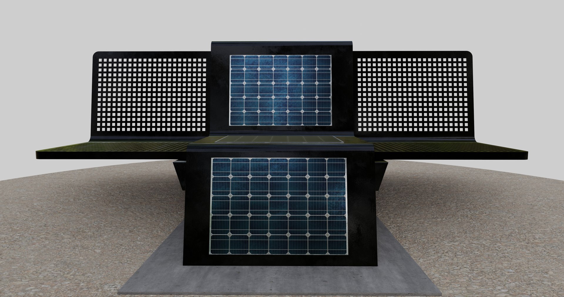 Solar Bench Black 3D Model - TurboSquid 2062782