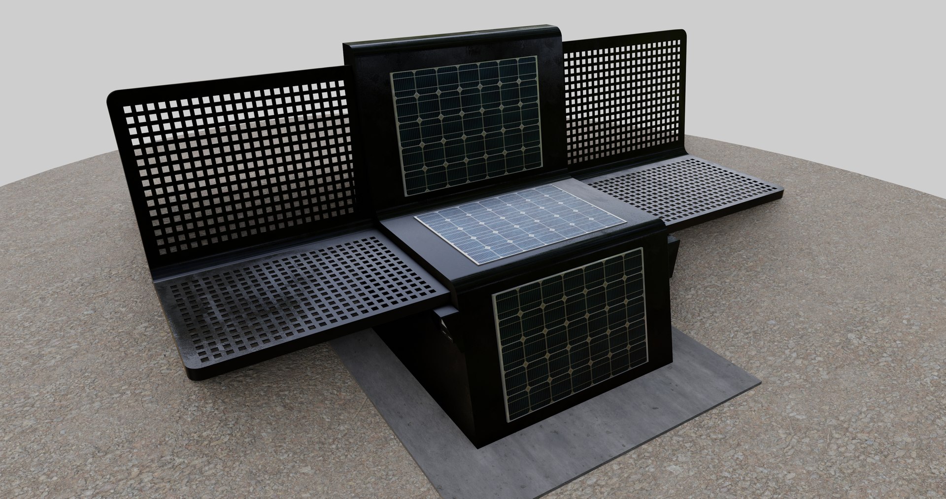 Solar Bench Black 3D Model - TurboSquid 2062782