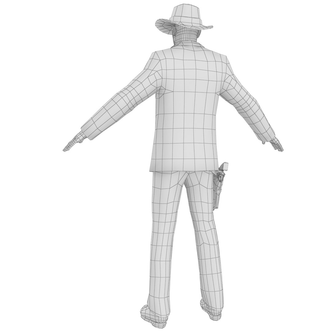 Cowboy revolver hat 3D - TurboSquid 1274603