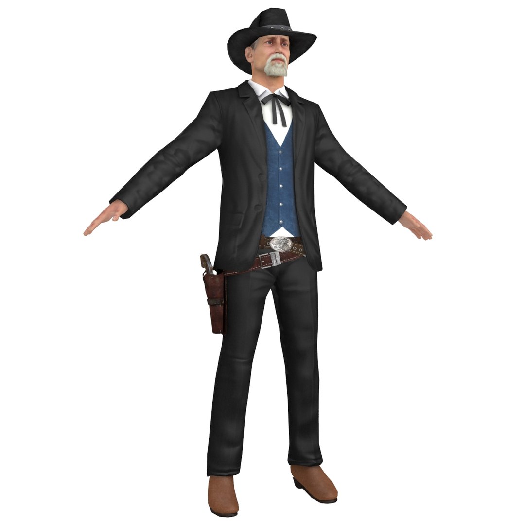 Cowboy revolver hat 3D - TurboSquid 1274603