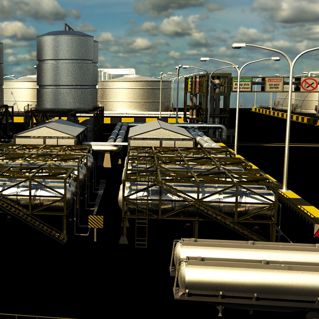 3D Oil Refinery - TurboSquid 2070210