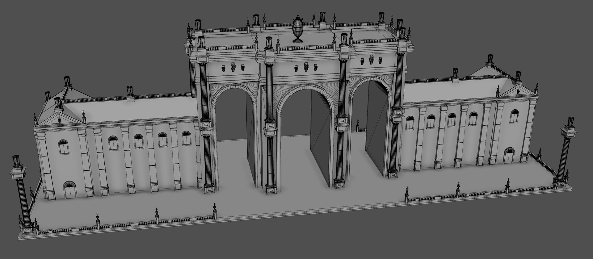 3D Ancient Wall Arch Gate Model - TurboSquid 2343527