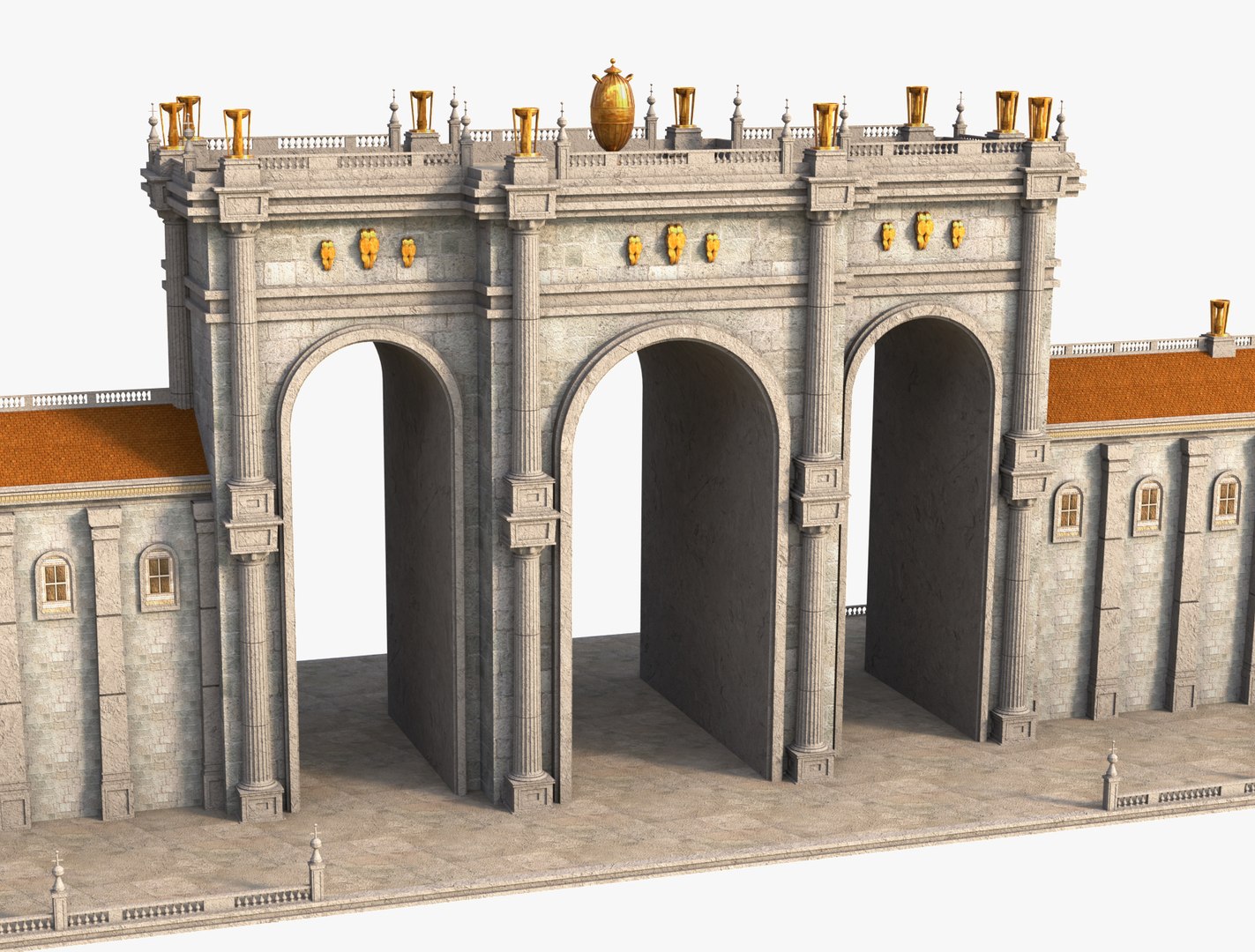 3D Ancient Wall Arch Gate Model - TurboSquid 2343527