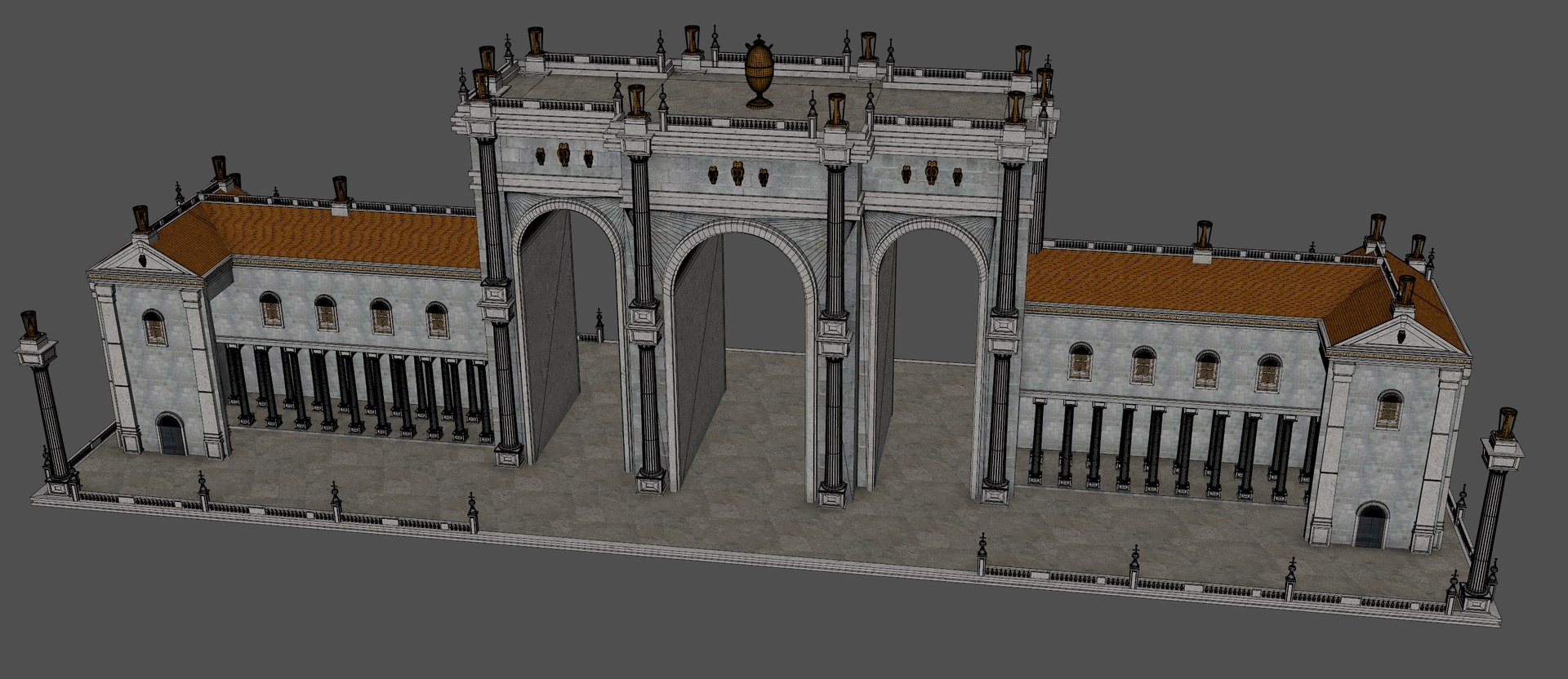 3D Ancient Wall Arch Gate Model - TurboSquid 2343527