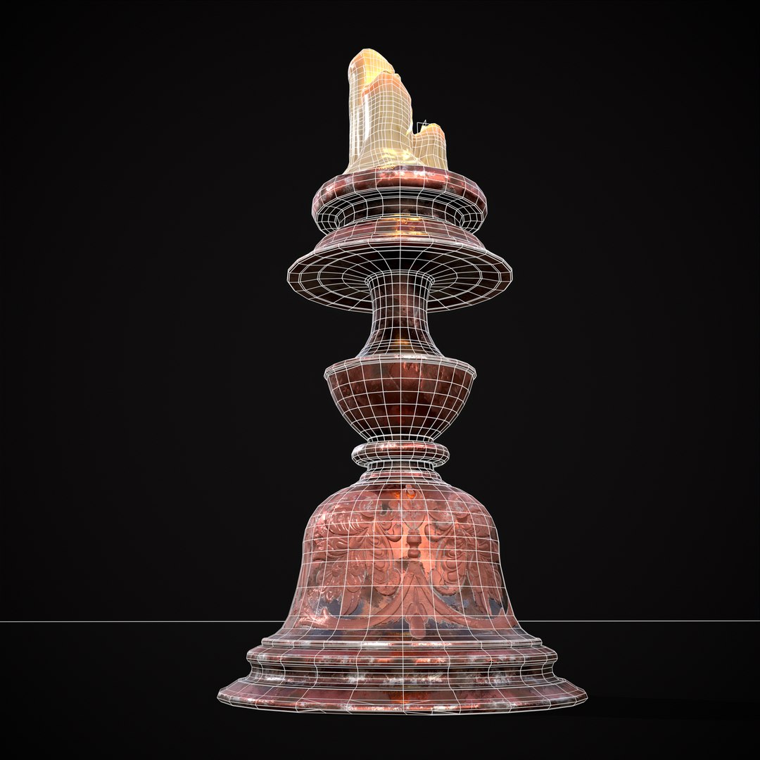 Elegant Wide Candle 3D model - TurboSquid 2103488