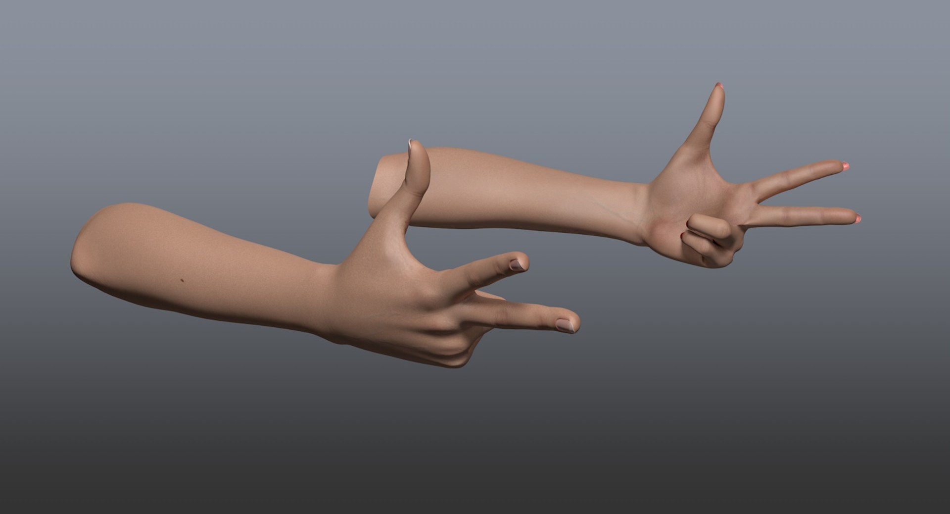 Rigged Human Hands Female C4d