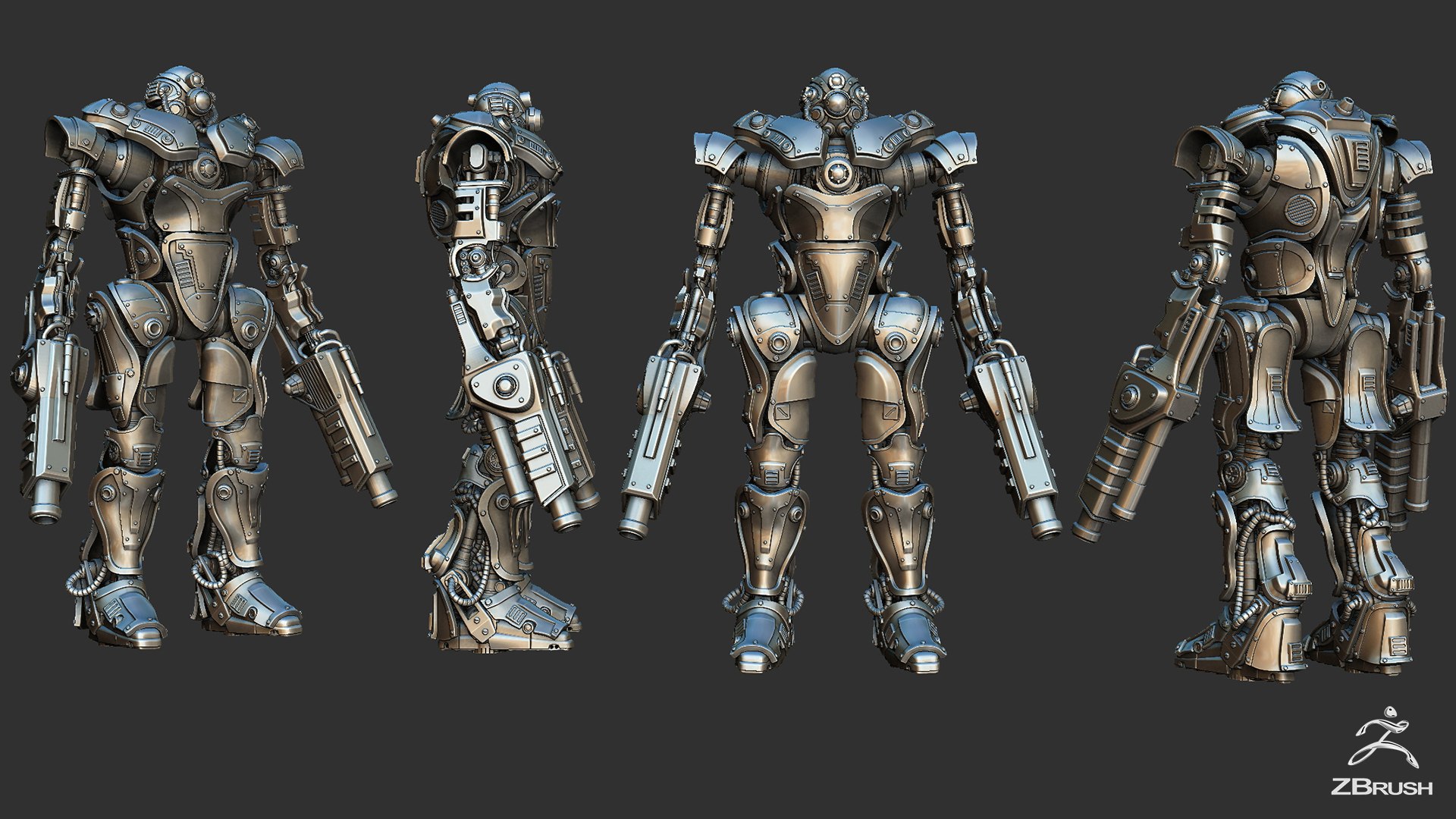 3D military mech 02 kitbash - TurboSquid 1632003