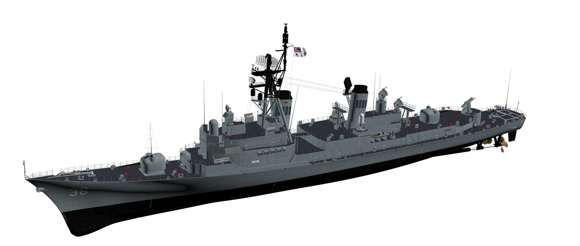 Charles F Adams Class Guided Missile Destroyer - HMAS Perth3Dモデル ...
