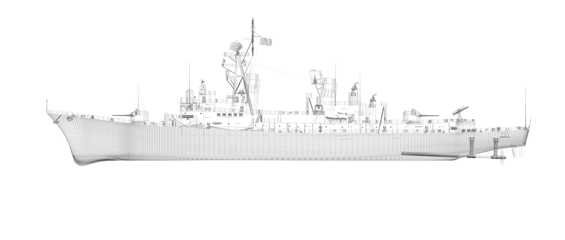 Charles F Adams Class Guided Missile Destroyer - HMAS Perth 3D ...