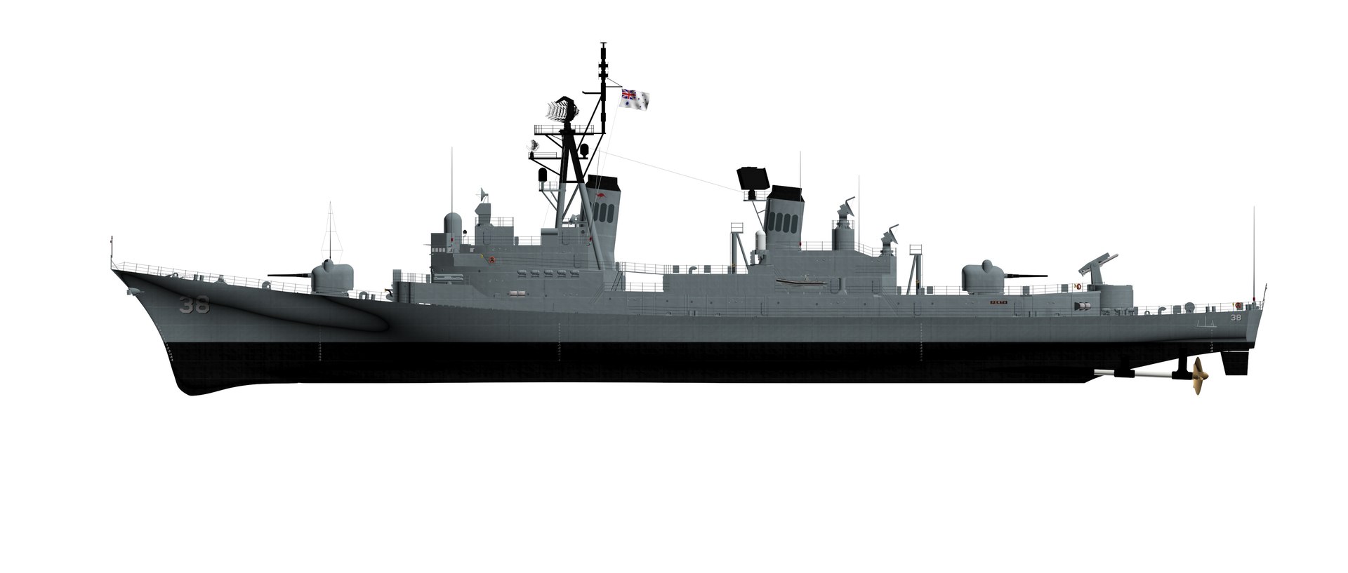 Charles F Adams Class Guided Missile Destroyer - HMAS Perth 3D ...