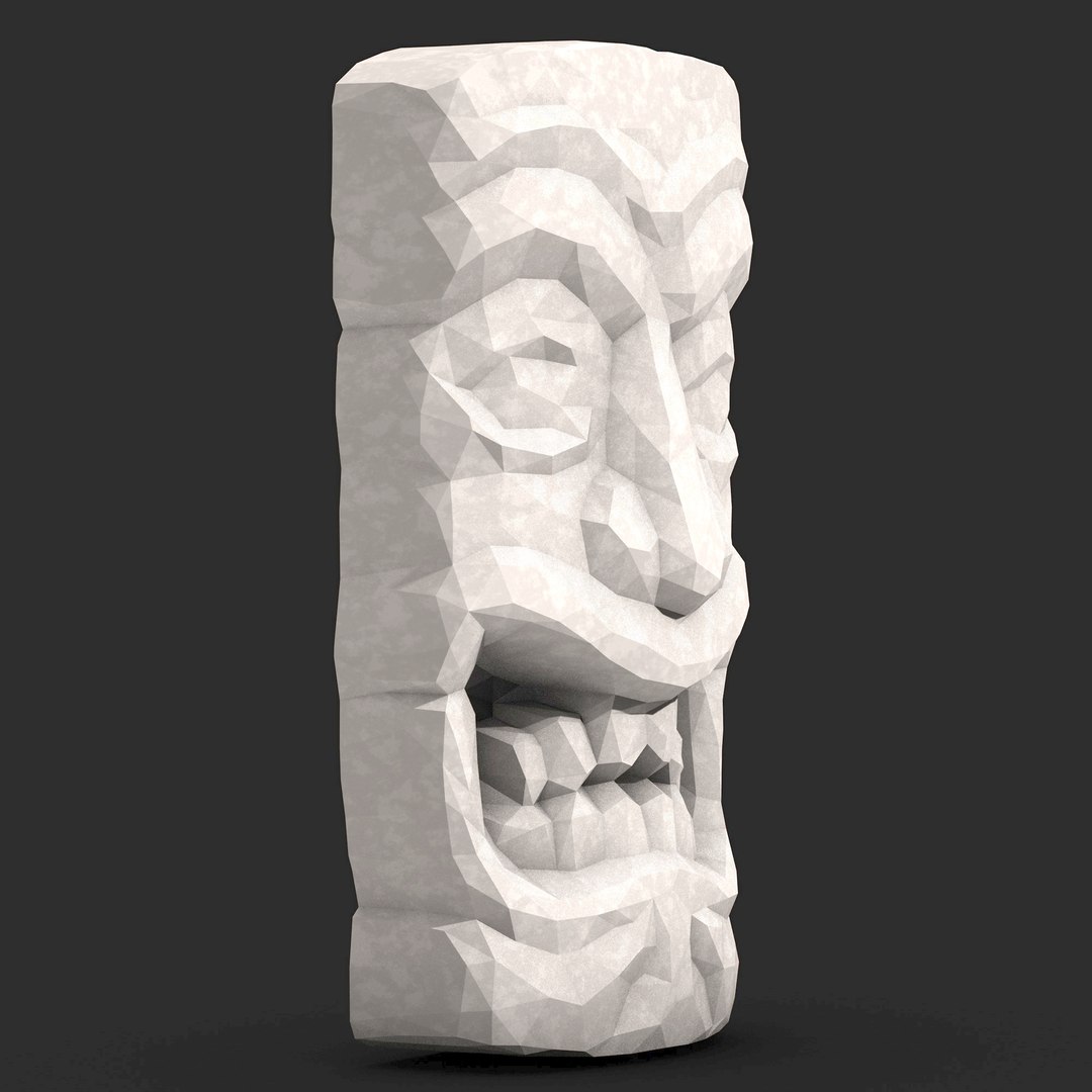 3D Model Tiki Totem Mask Low Poly 1 - TurboSquid 2301379