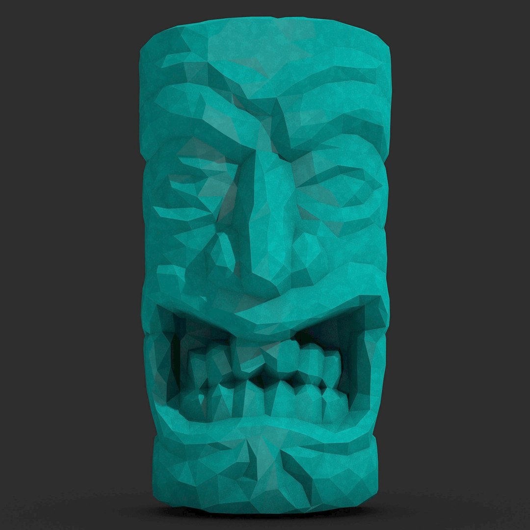 3D Model Tiki Totem Mask Low Poly 1 - TurboSquid 2301379