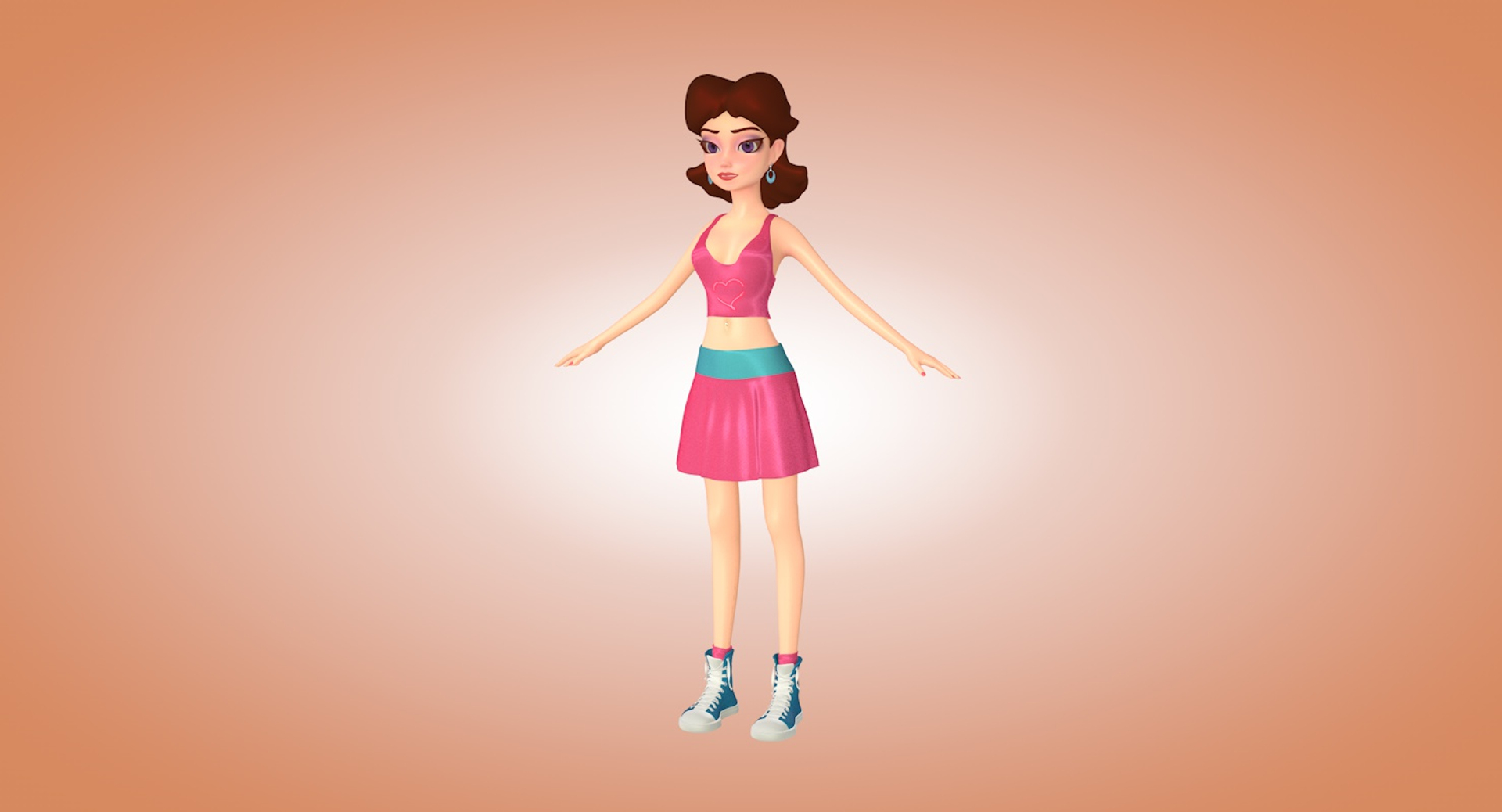Cartoon Female 3d Model