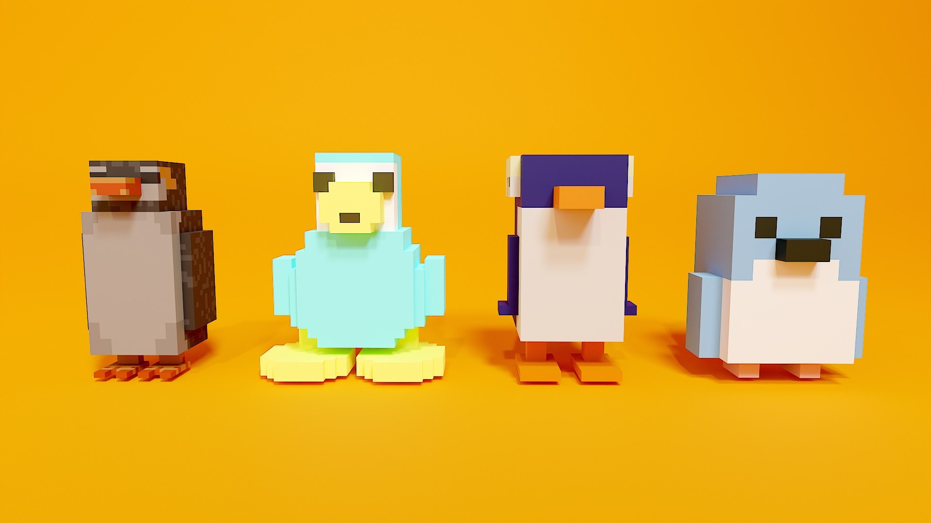 3D Penguin Voxel Art Pack - TurboSquid 2182455