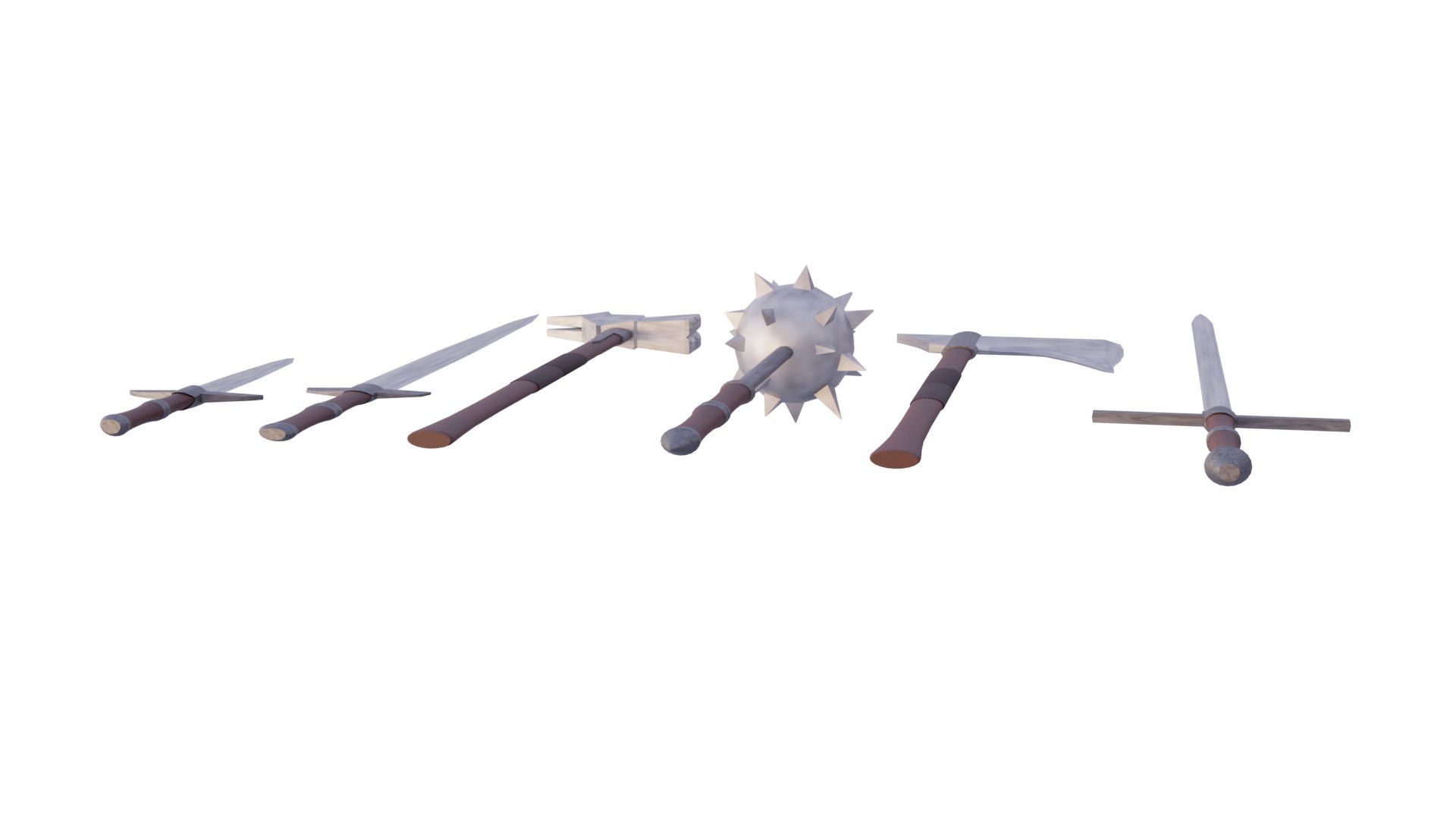 3D Model Lowpoly One Handed Weapons Pack - TurboSquid 2384472