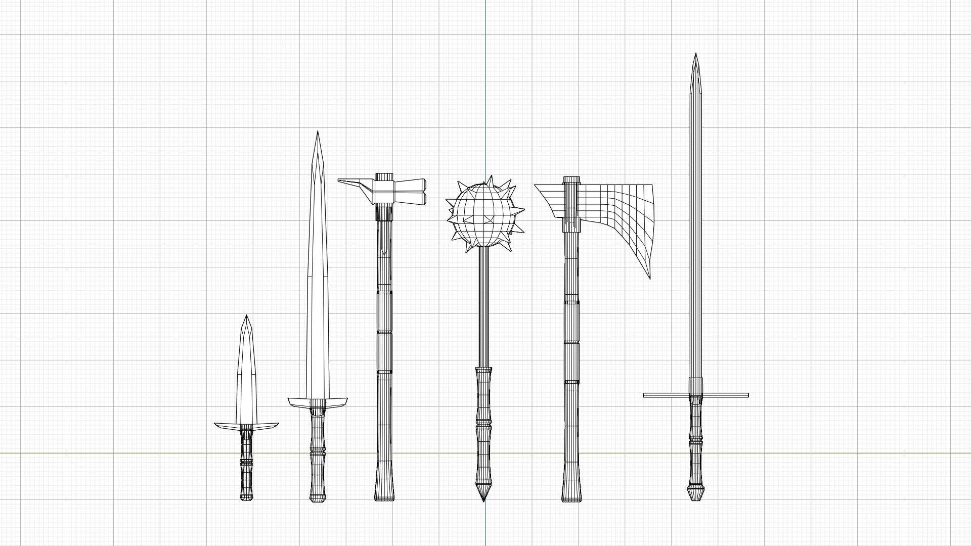 3D Model Lowpoly One Handed Weapons Pack - TurboSquid 2384472