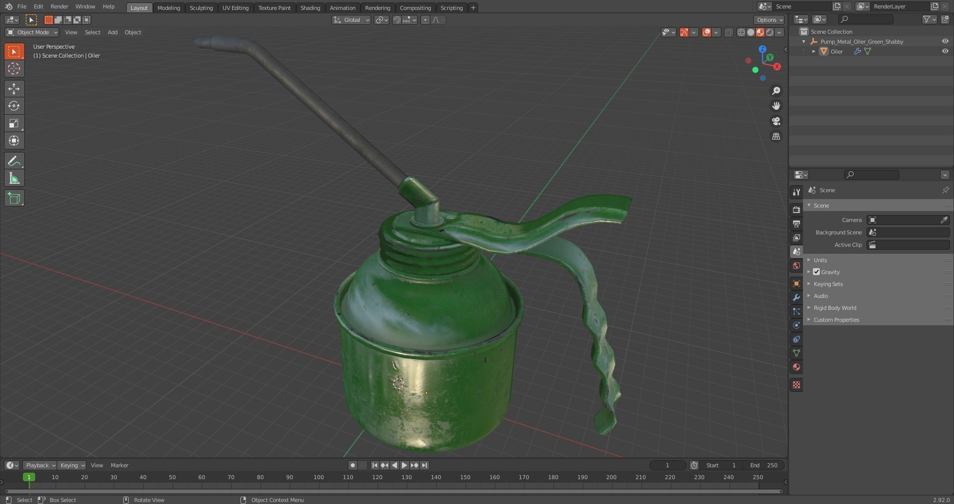 3D model Pump Metal Oiler Green Shabby - TurboSquid 2152220