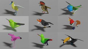 cartoon bird 3d model