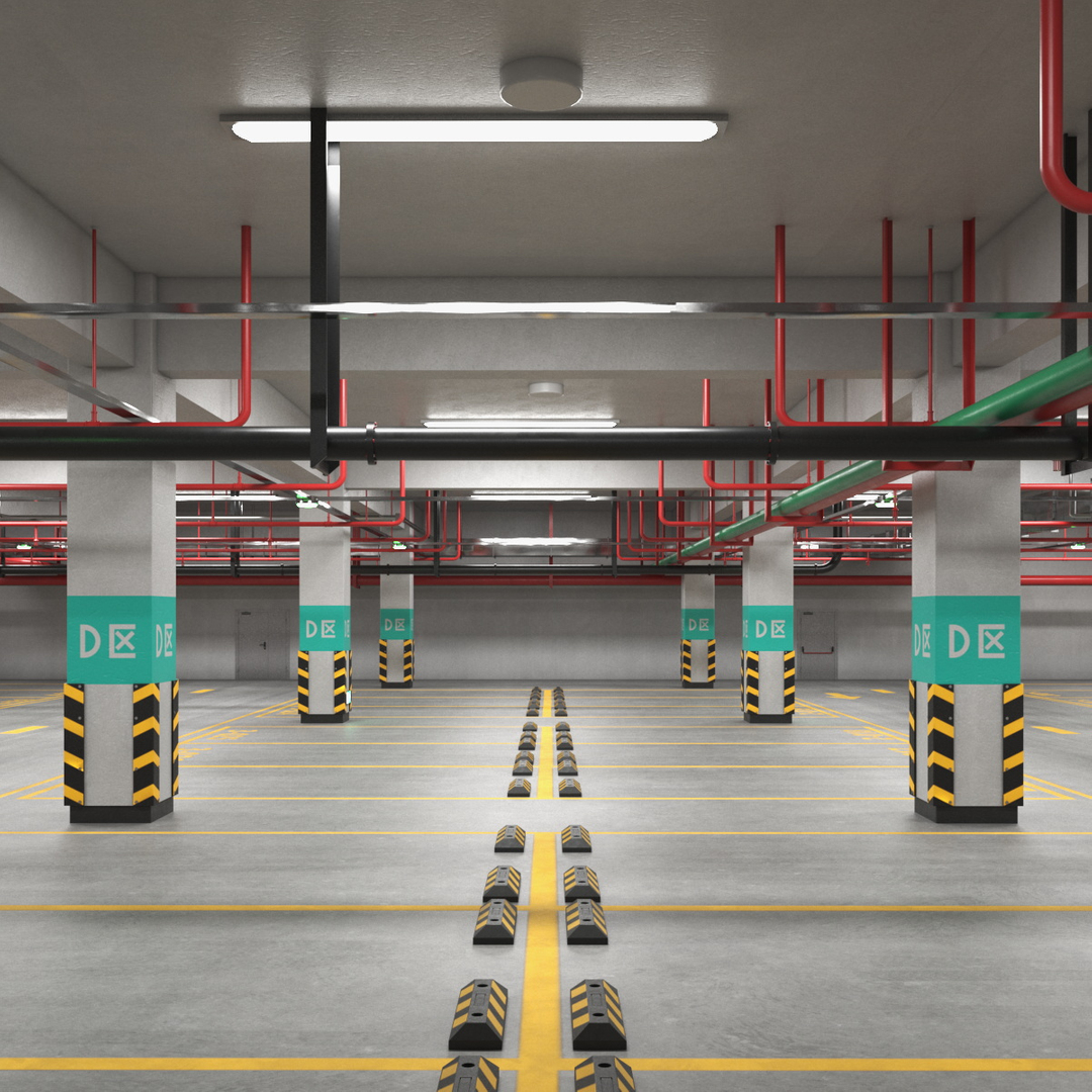 modelo 3d Estacionamiento subterráneo vacío - TurboSquid 2276920