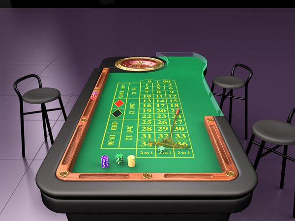 roulette table set 3d model