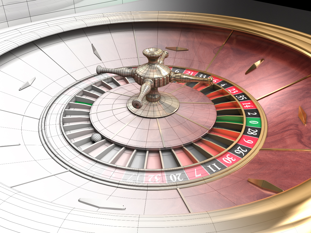 roulette table set 3d model