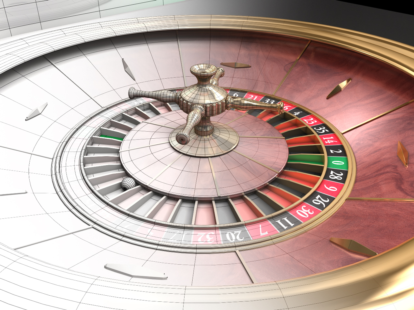 roulette table set 3d model