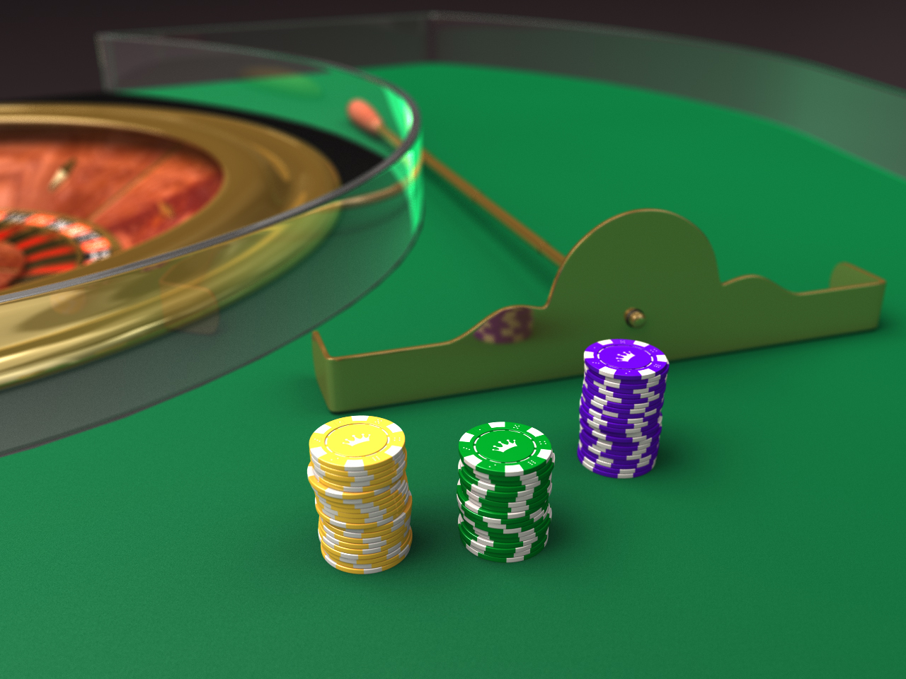 roulette table set 3d model