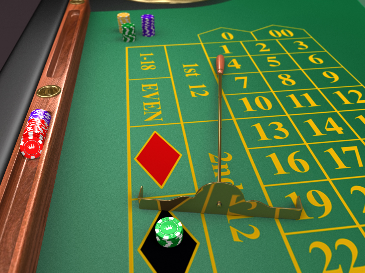 roulette table set 3d model