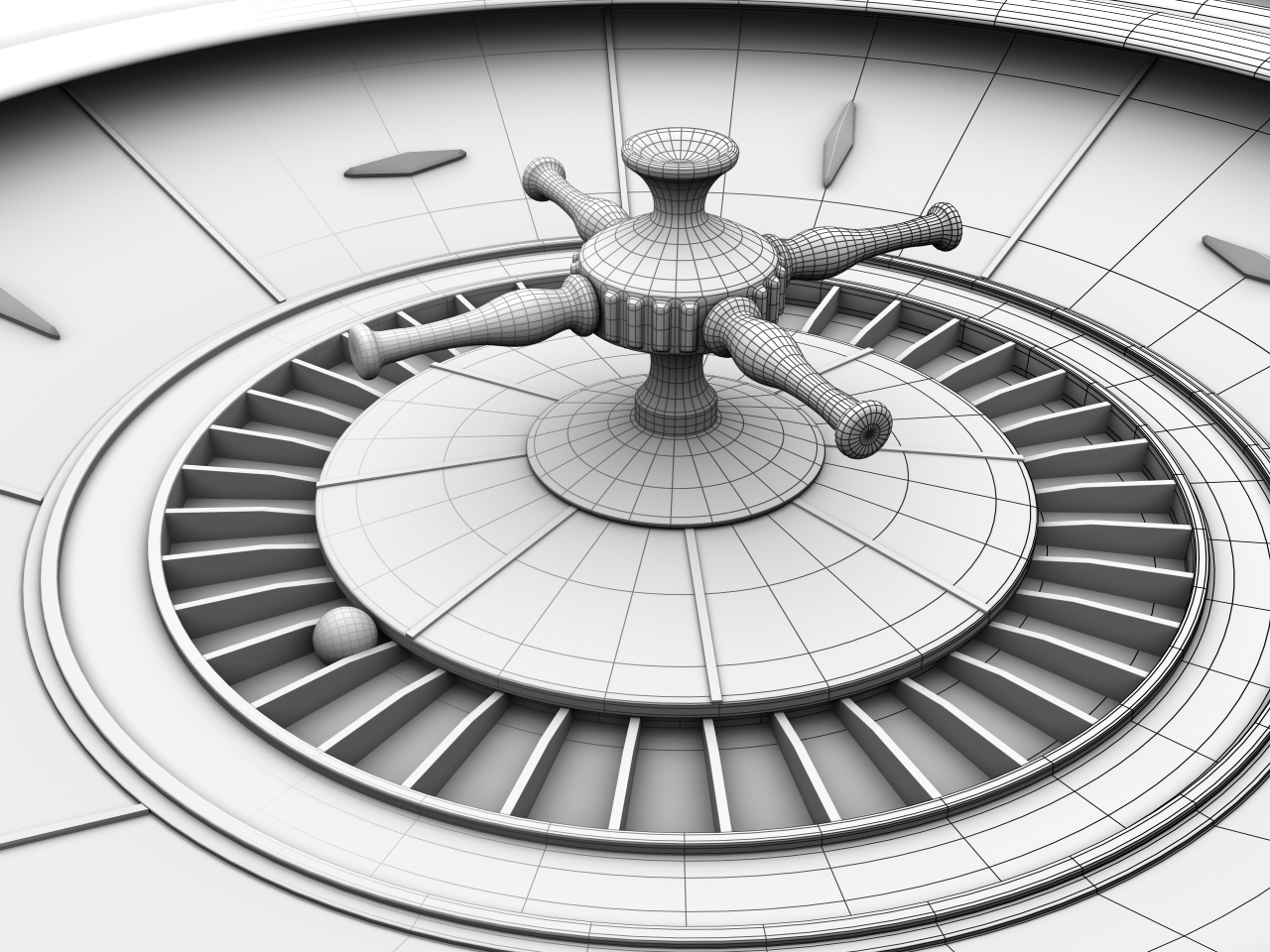 roulette table set 3d model