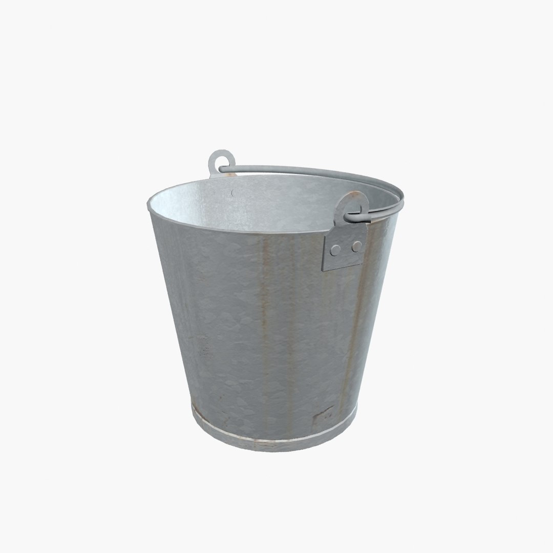 3d Model Of Old Galvanized Bucket