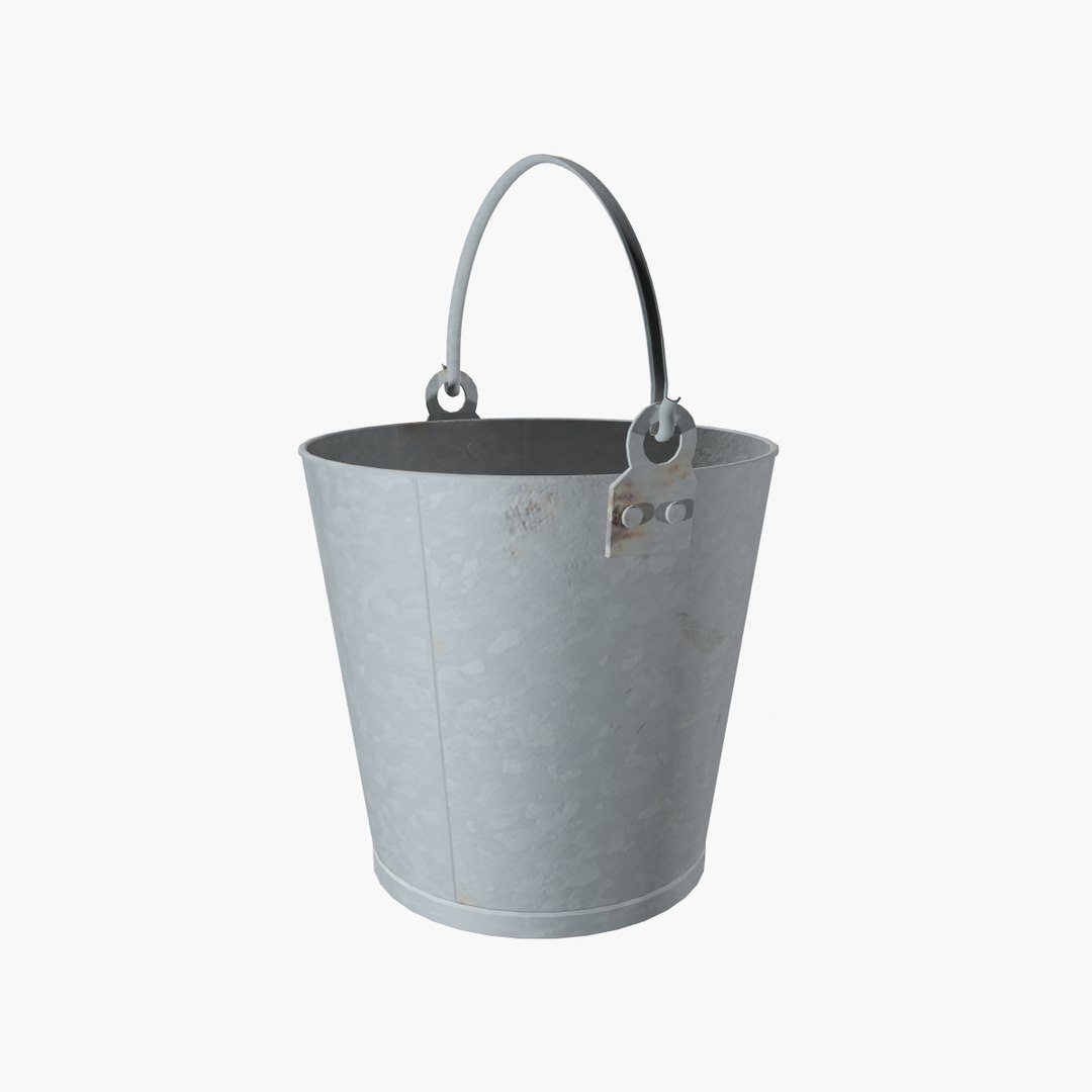 3d Model Of Old Galvanized Bucket