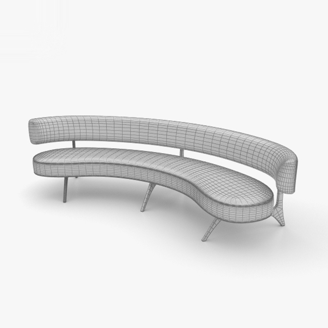 곡선 벤치 3D 모델 - TurboSquid 1431772