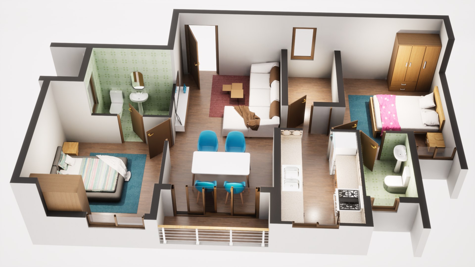 3D Floor Plan Model 21 3D Model - TurboSquid 1970841